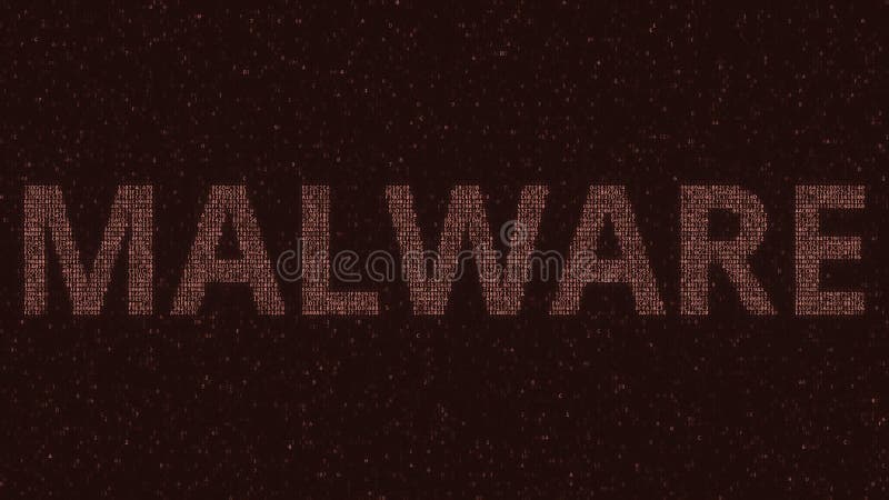MALWARE Text Made with Many Symbols on Computer Screen, 3d Animation ...