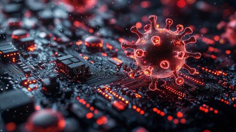 Malware Threat Detected by Antivirus Software. Generative AI Stock ...