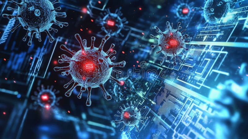 Malware Threat Detected by Antivirus Software. Generative AI Stock ...