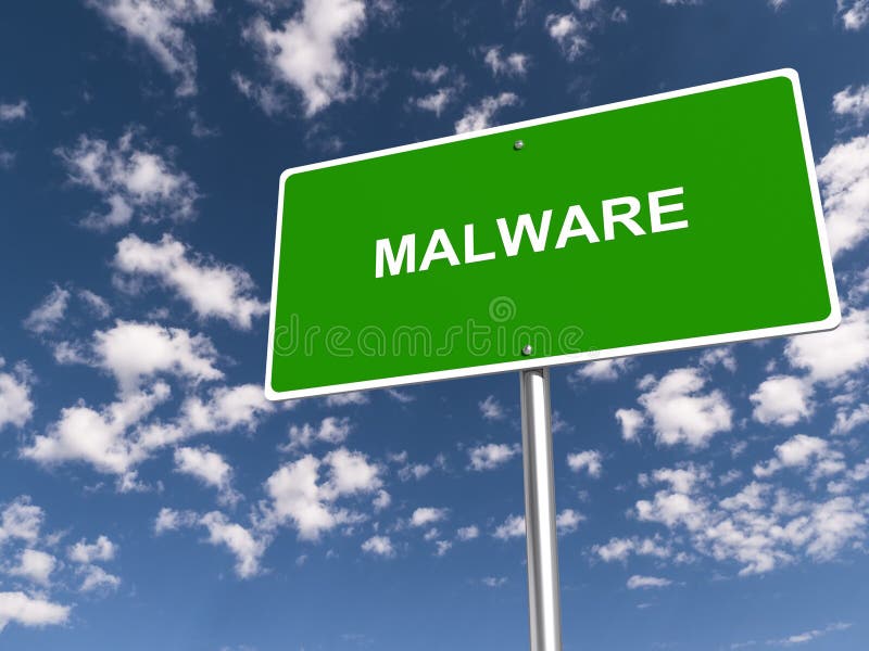 Malware Traffic Sign on Blue Sky Stock Image - Image of defense ...