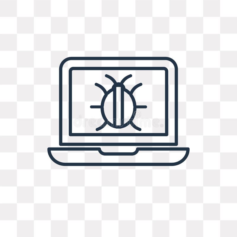 Malware Vector Icon Isolated on Transparent Background, Linear M Stock ...