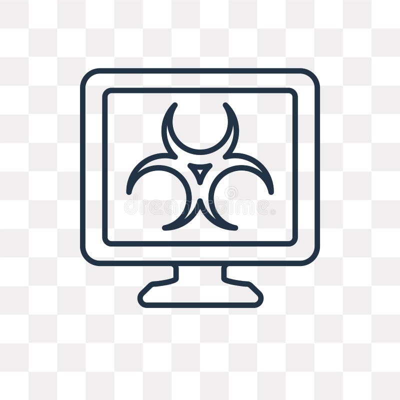 Malware Vector Icon Isolated on Transparent Background, Linear M Stock ...