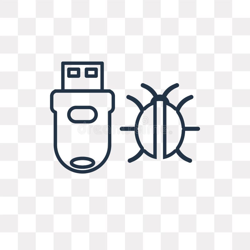 Malware Vector Icon Isolated on Transparent Background, Linear M Stock ...