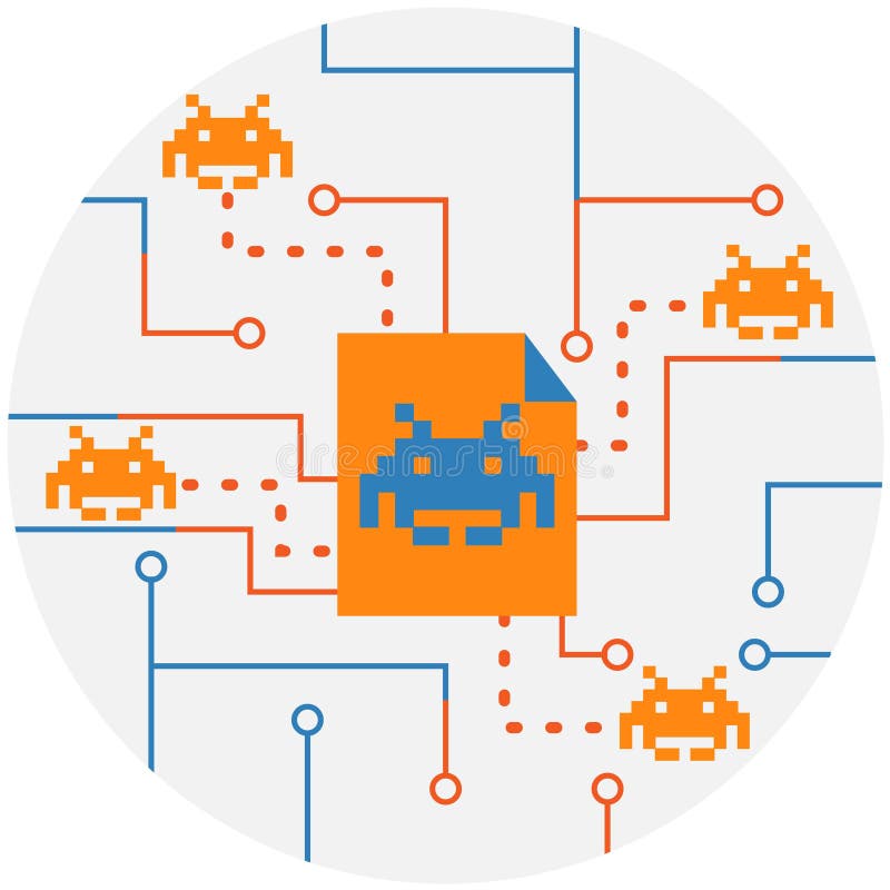WannaCry Ransomware Malware Infection Abstract Icon. Stock Illustration ...