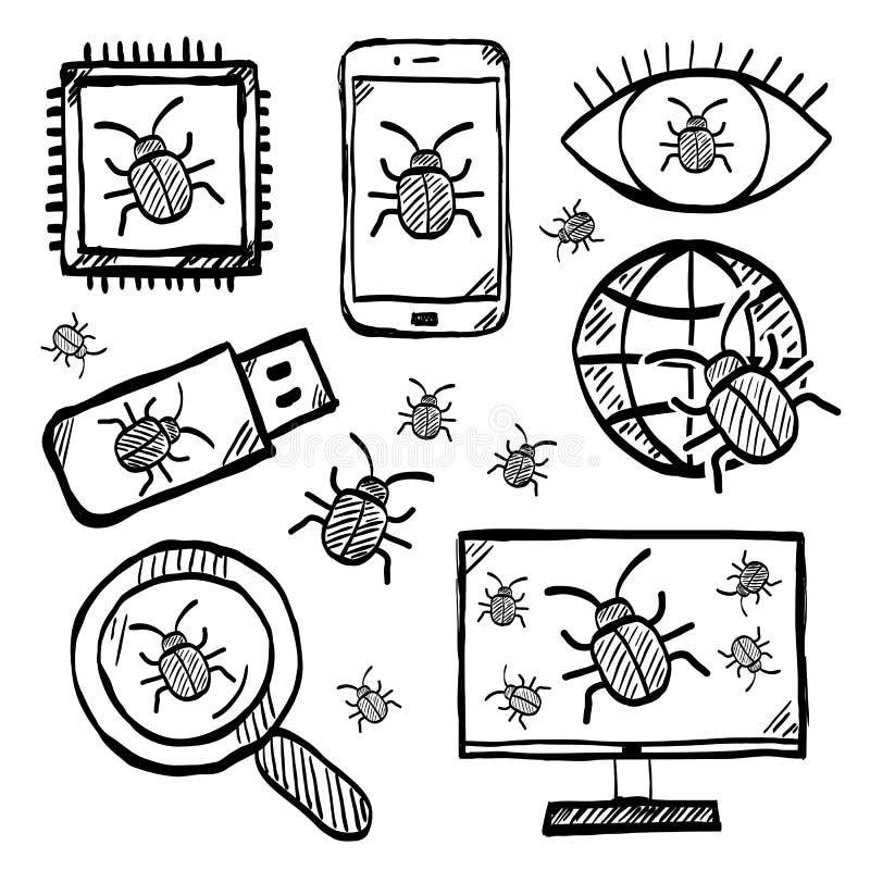 Malware and Virus Vector, Internet Security Icons Stock Vector ...