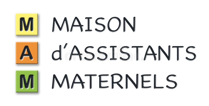 MAM Initials in Colored 3d Cubes with Meaning in French Language Stock ...