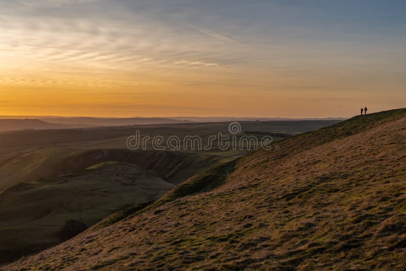Mam Tor Sunrise - Peak District Stock Image - Image of mountain, white ...