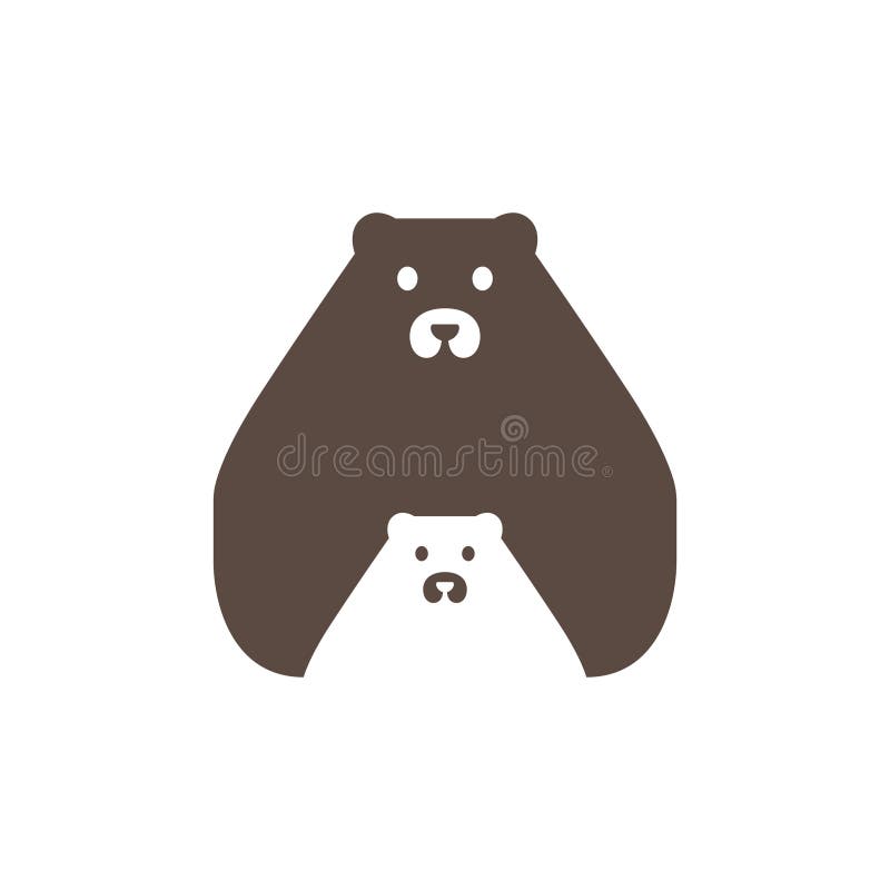 Mama Bear Animal Family Flat Logo Design Vector Stock Vector - Illustration of nature, love ...