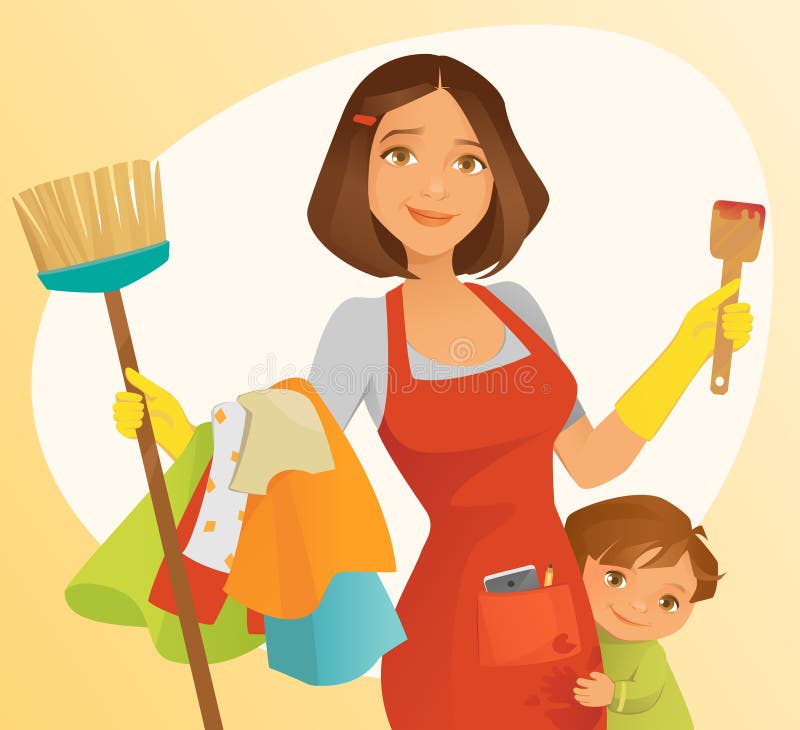 Mama ocupada ilustración del vector. Ilustración de ocupado - 106527283