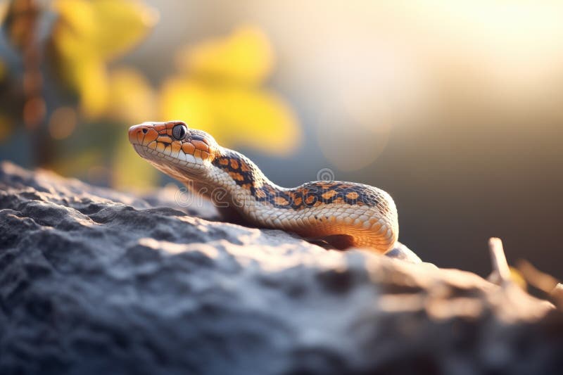 Mamba Snake Resting on a Sunbathed Cliff Edge Stock Photo - Image of ...