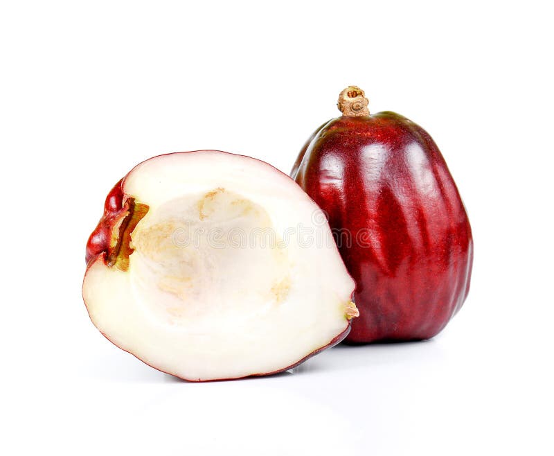 Mamiew Pomerac, Malay Apple Cut Half On White Background. Stock Photo ...