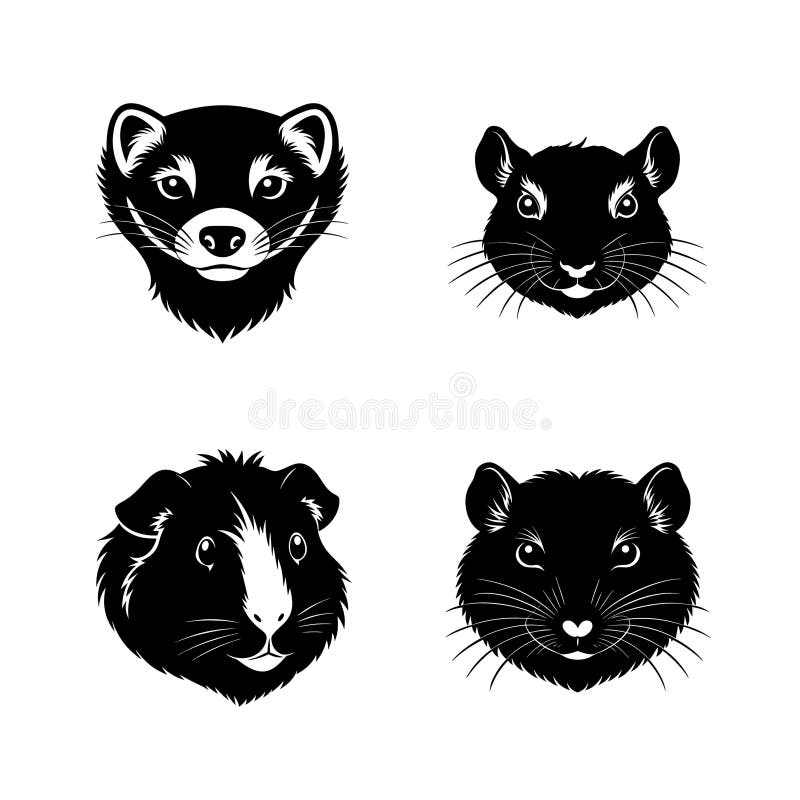 Animal Head Vector Silhouette Bundle Stock Illustrations – 1,097 Animal ...
