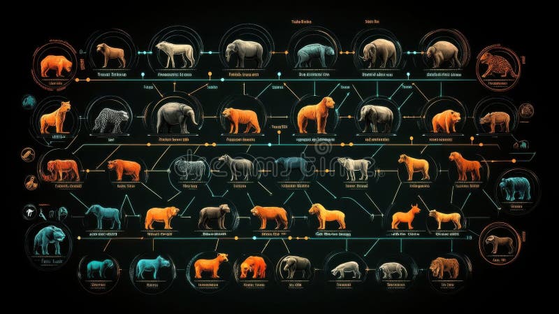 Mammal Evolution Chart: Ancestry & Relationships Stock Illustration ...