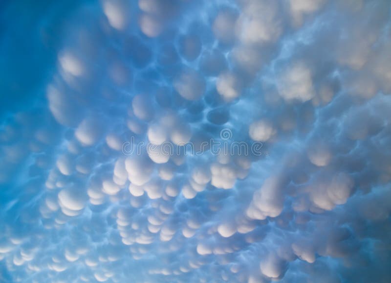 Mammatus Clouds on the Underside of a Thunderstorm Anvil Cloud. Stock ...