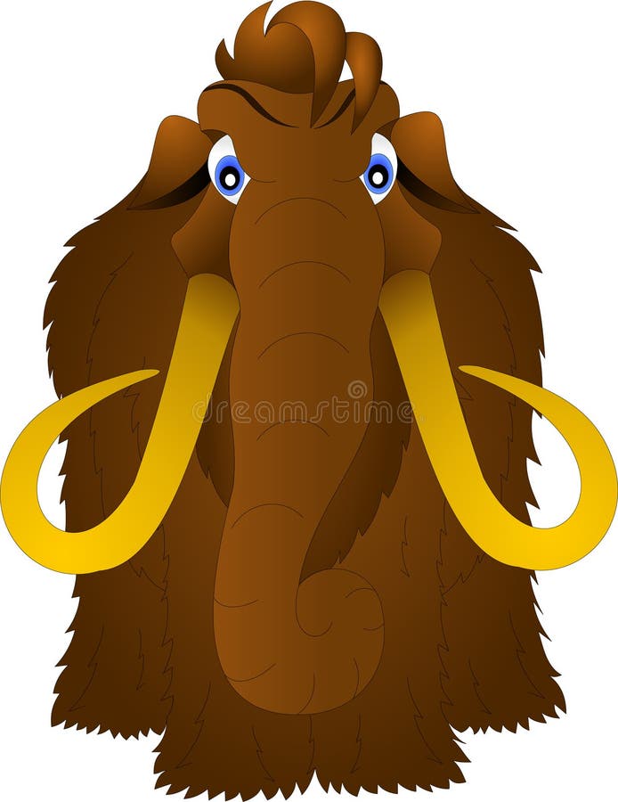 Bruine Mammoet Met Grote Slagtanden Groot Uitgestorven Dier Van Ijstijd ...