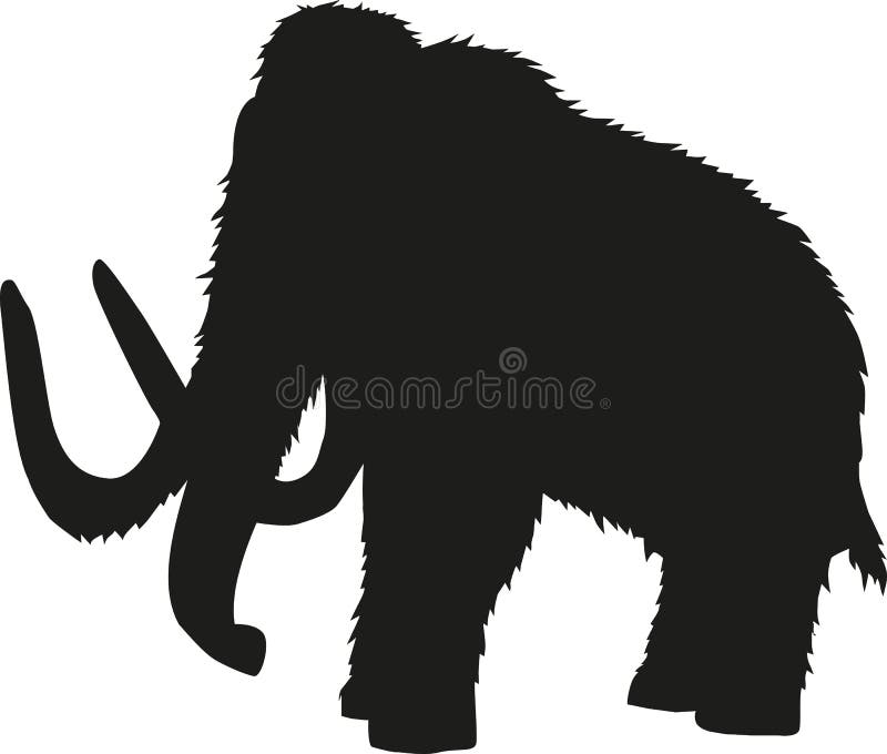 Silhouette van een mammoet vector illustratie. Illustration of slagtand ...