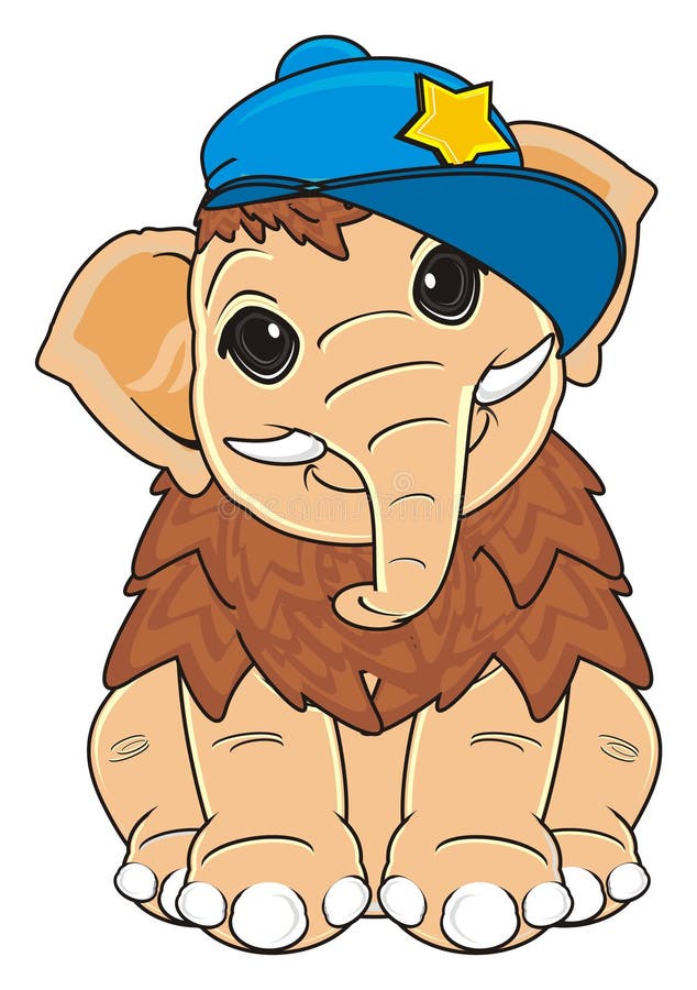 Mammoth boy sit stock illustration. Illustration of animal - 85109111