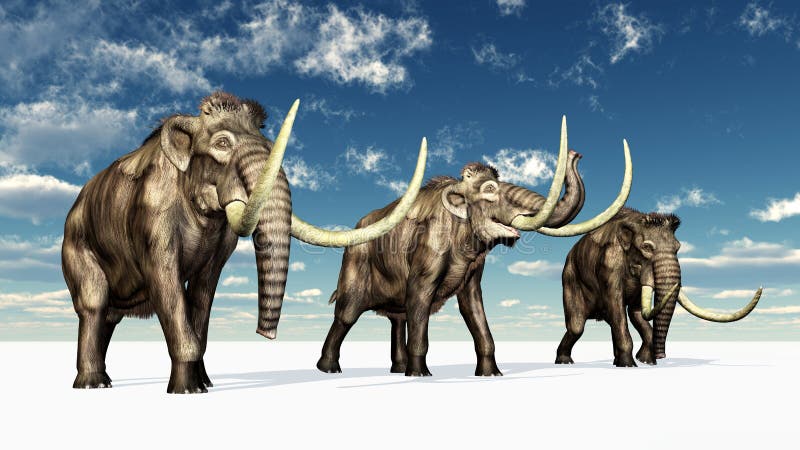 Woolly Mammoth Family stock illustration. Illustration of closest ...