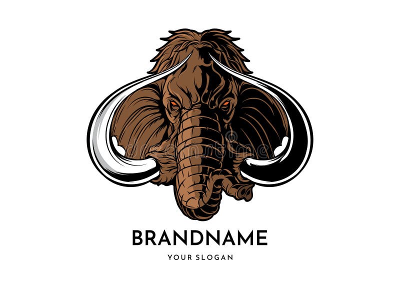 Mammoth Head Face Logo Vector Stock Vector - Illustration of face ...