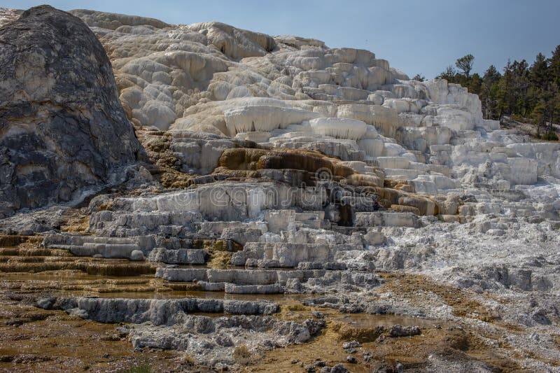 Mammoth Hot Spring System in the Yellowstone National Park. Stock Photo - Image of active ...