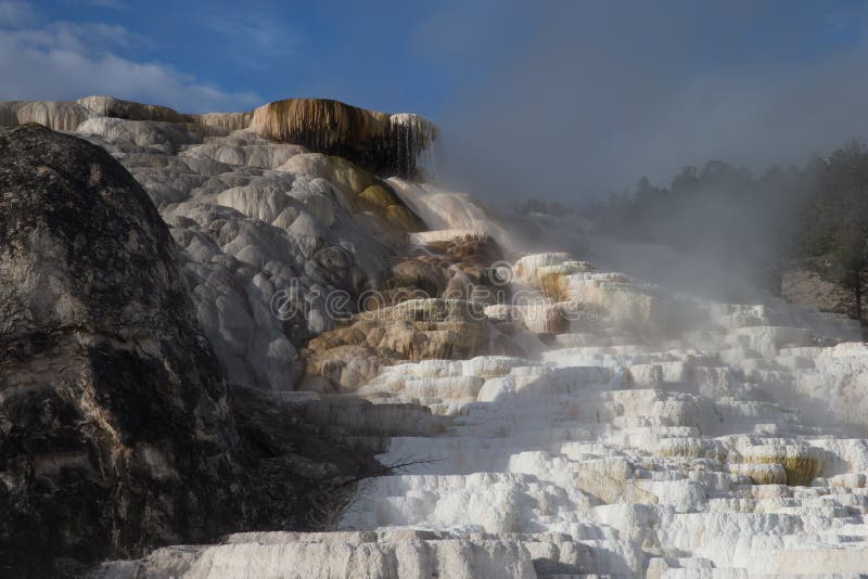 Mammoth hot spring terrace stock image. Image of vents - 45761293