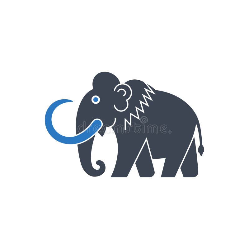 Mammoth with trunk icon stock vector. Illustration of symbol - 373827588