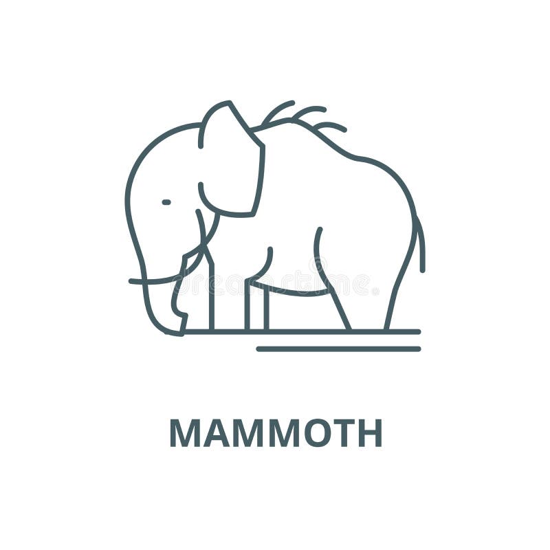 Mammoth Vector Line Icon, Linear Concept, Outline Sign, Symbol Stock Vector - Illustration of ...