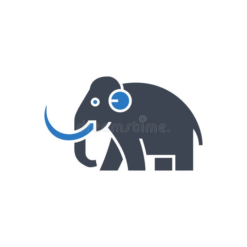 Mammoth walking icon stock vector. Illustration of figure - 373827597