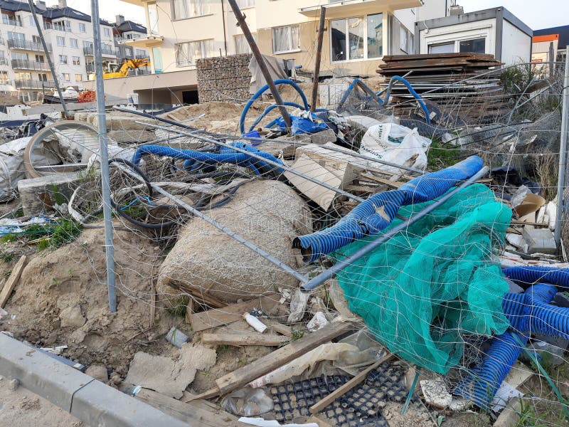 Construction Garbage after Apartment Repair. Pile of Construction Waste ...