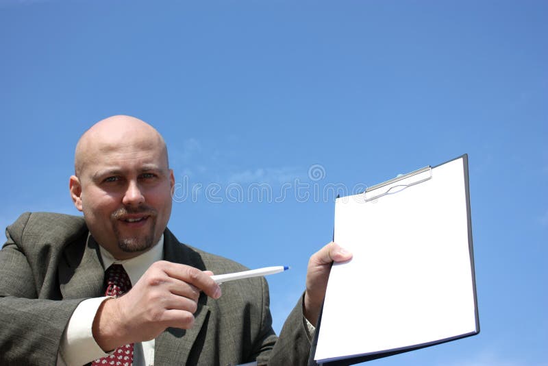 A man with Ð° checklist stock image. Image of close, outdoor - 13734565