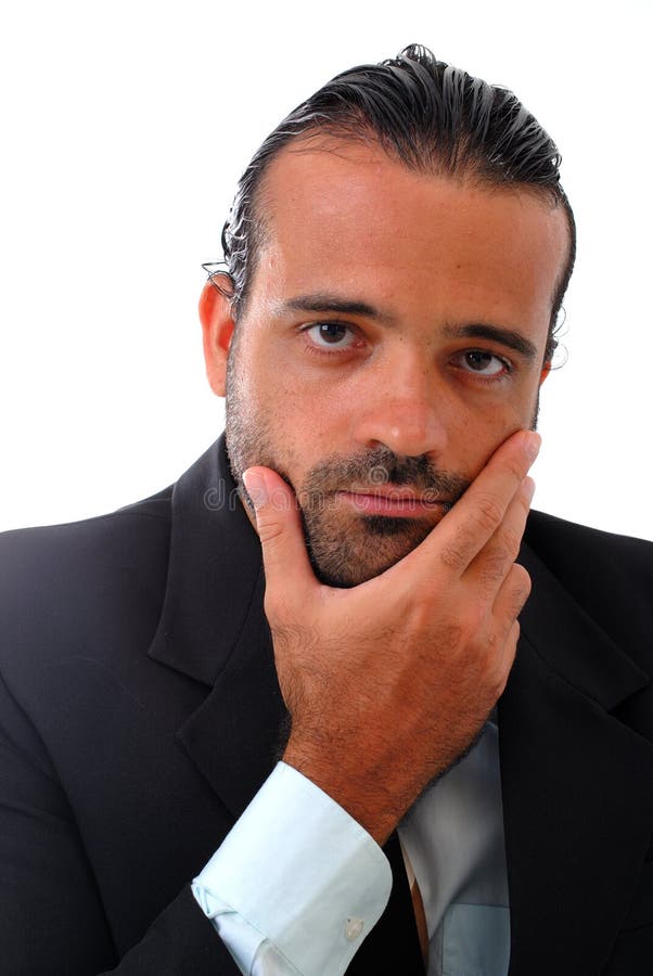 Businessman Ducking in Fear and Closing Ears Stock Photo - Image of ...