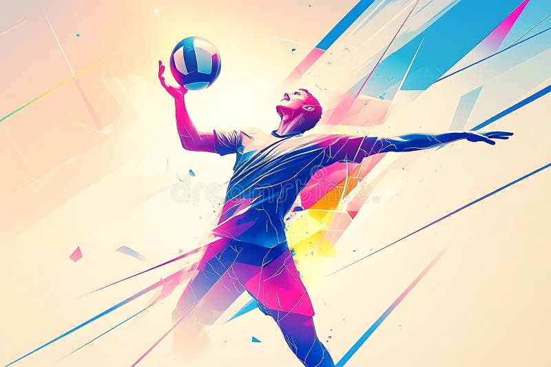Man Abstract Striking Pose, Dynamic Action with Vibrant Colored ...