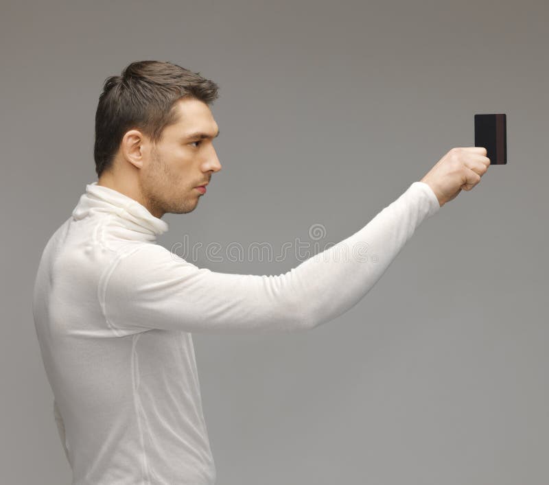 Man with access card stock photo. Image of card, gentleman - 36788042