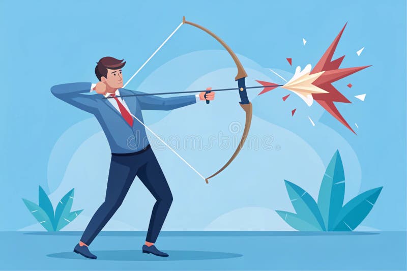 Man Accidentally Hit by Arrow Stock Illustration - Illustration of ...