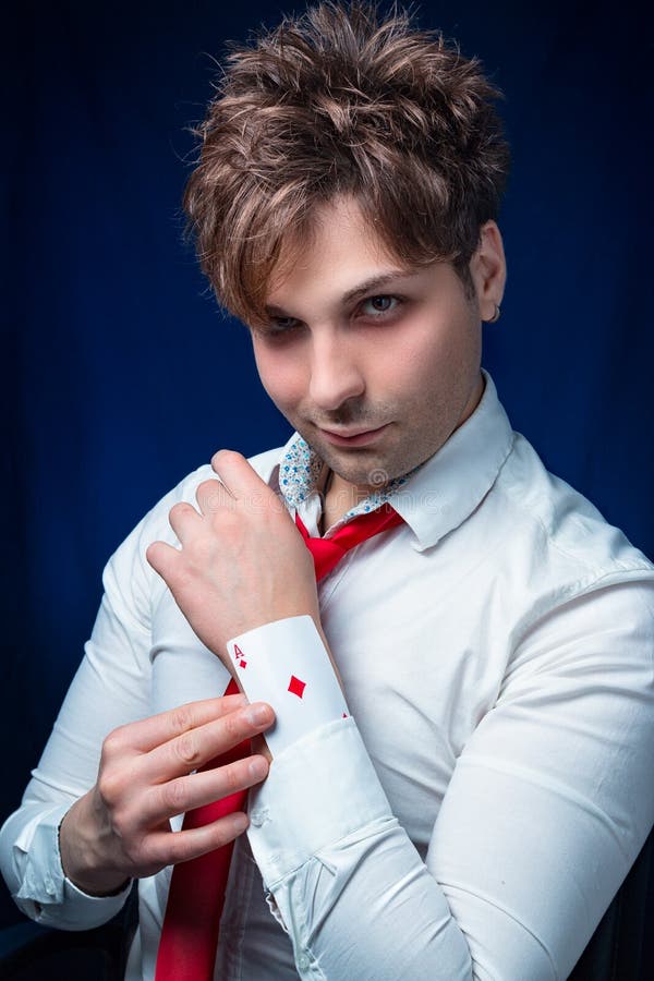 Man with ace stock photo. Image of gamble, illusion, expressive - 67979358