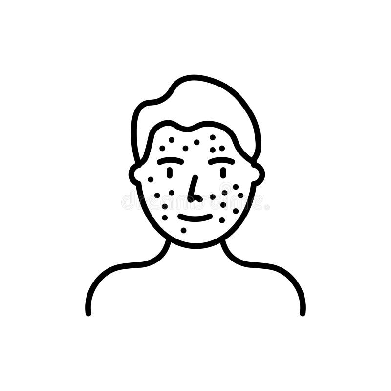 Man acne on face icon stock vector. Illustration of acne - 307757781