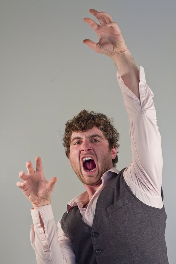 Man Acting Like Animal stock photo. Image of business - 62556398