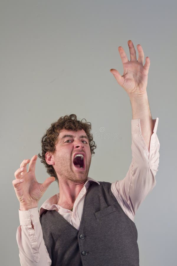 Man Acting Like Animal stock photo. Image of claws, nails - 62556412