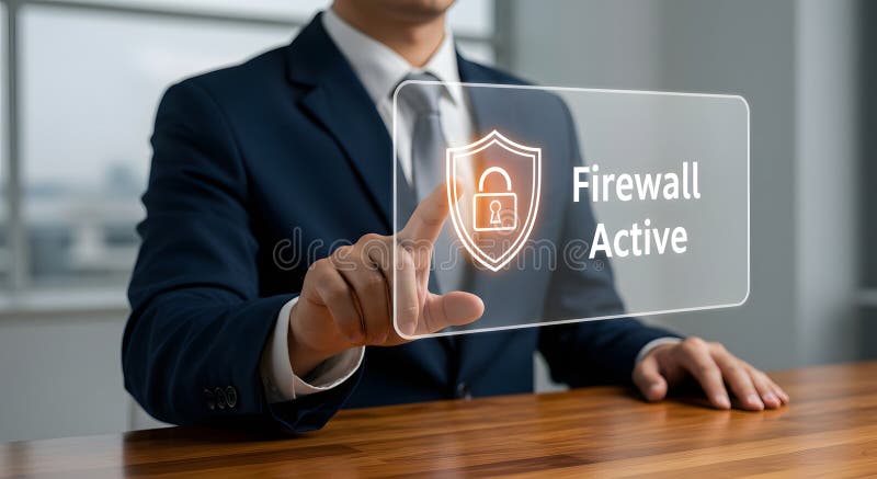 Man Activating Firewall Protection on Virtual Interface for Network ...
