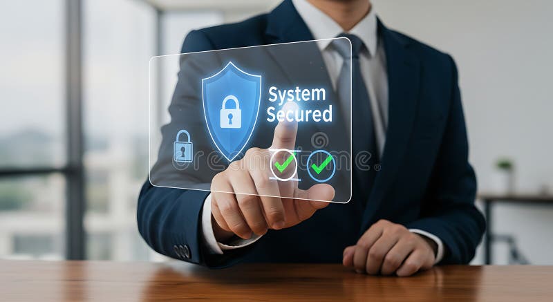 Man Activating System Security Interface Via Touchscreen Technology in ...