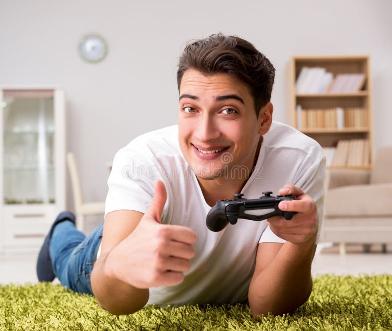 Man Addicted To Computer Games Stock Image - Image of gamer, computer ...