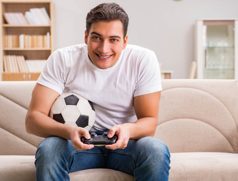Man Addicted To Computer Games Stock Image - Image of excited, male ...