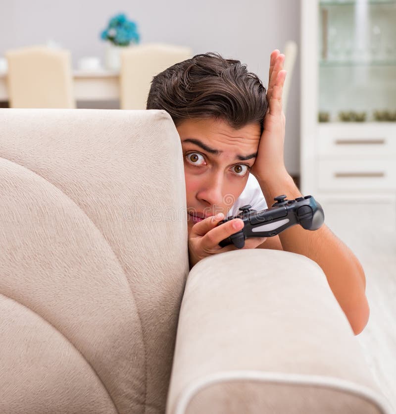 Man Addicted To Computer Games Stock Image - Image of leisure, gamer ...