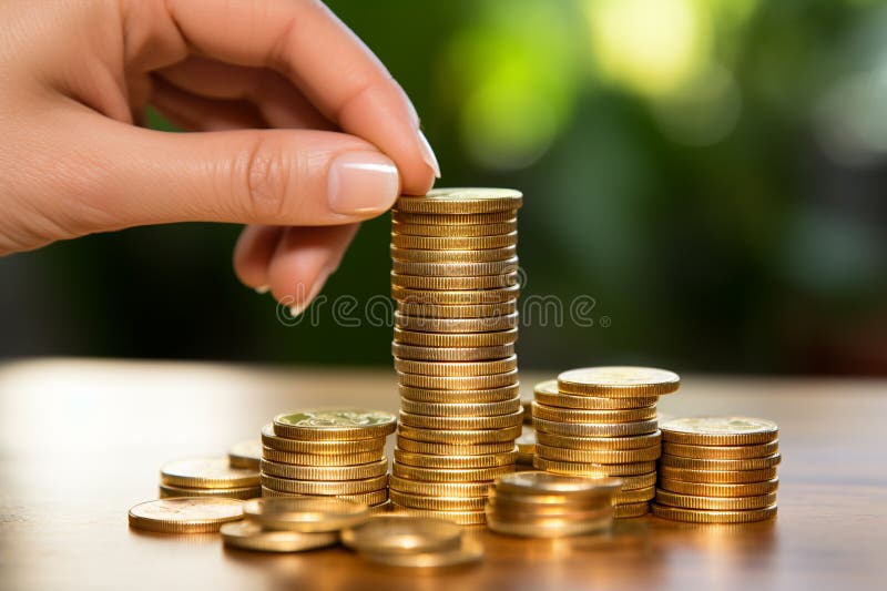 Man Adding More Money To Already Substantial Piles of Golden Coins ...