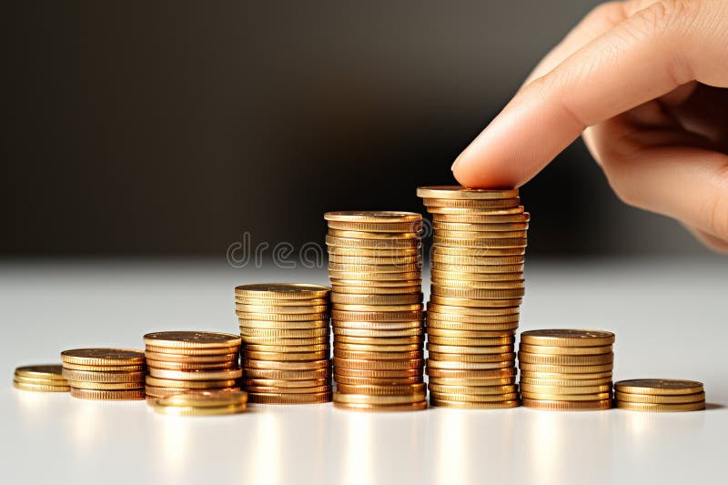 Man Adding More Money To Already Substantial Piles of Golden Coins ...