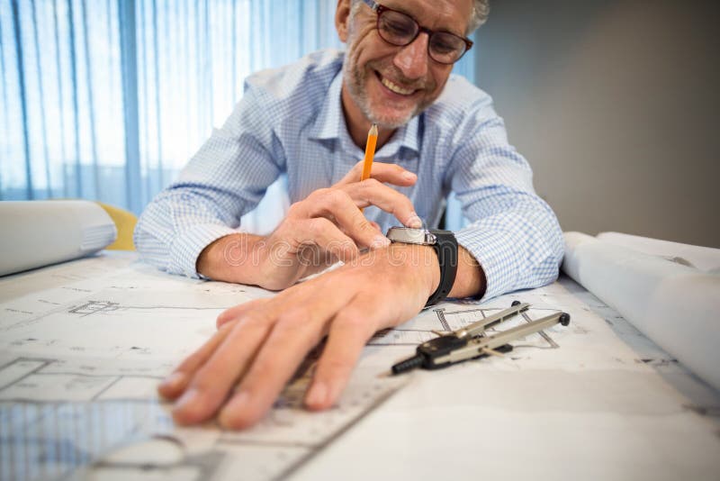 Man Adjusting Time on His Watch Stock Image - Image of watch, corporate ...