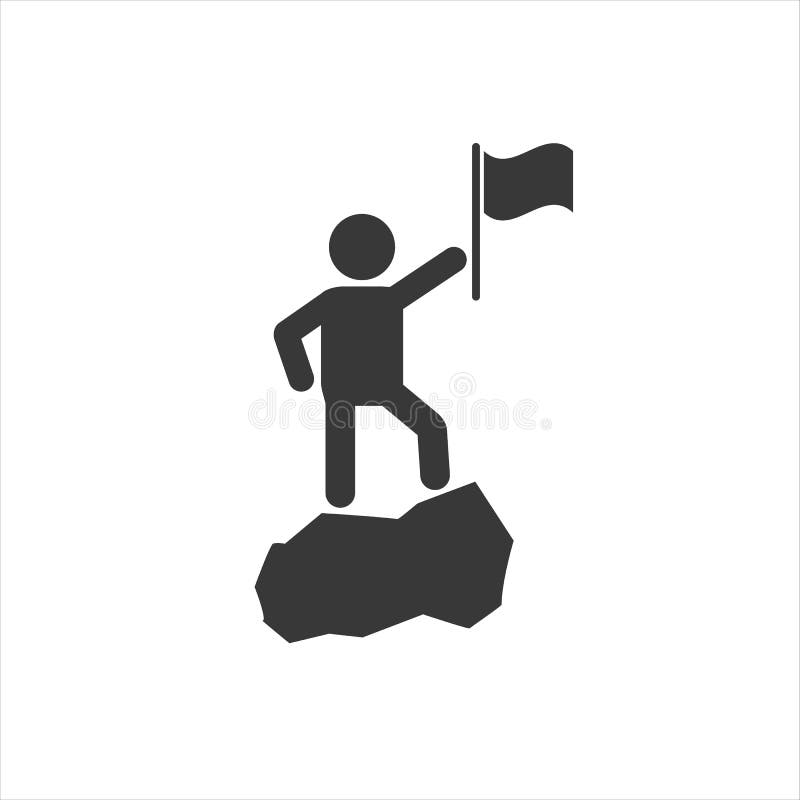 Man Adventure Flag Mountain Icon. Element of Pictogram Adventure Stock ...