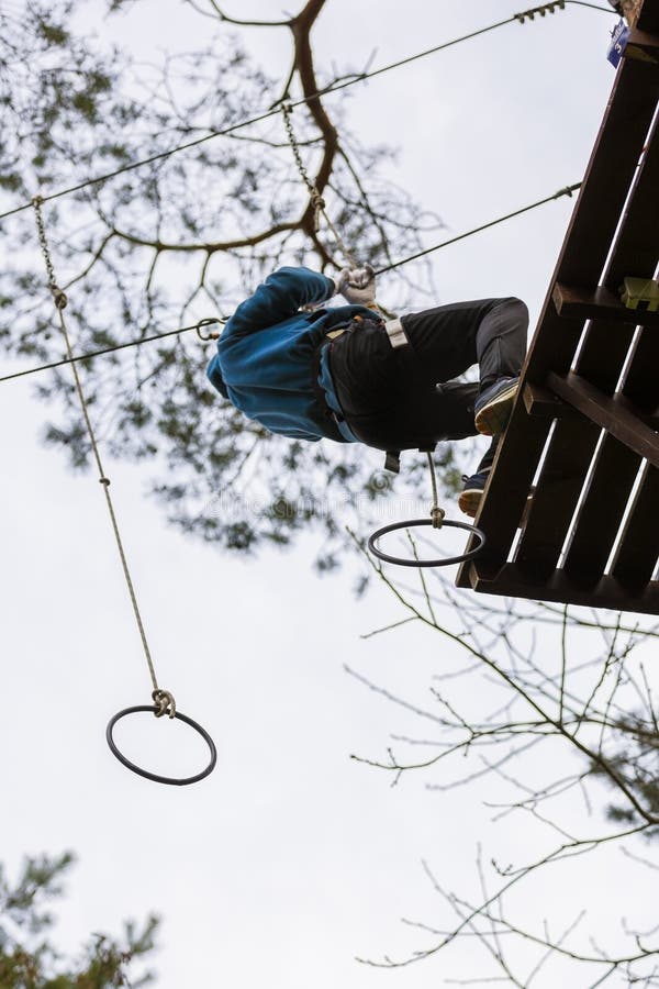Man an adventure park stock image. Image of climb, male - 78932731