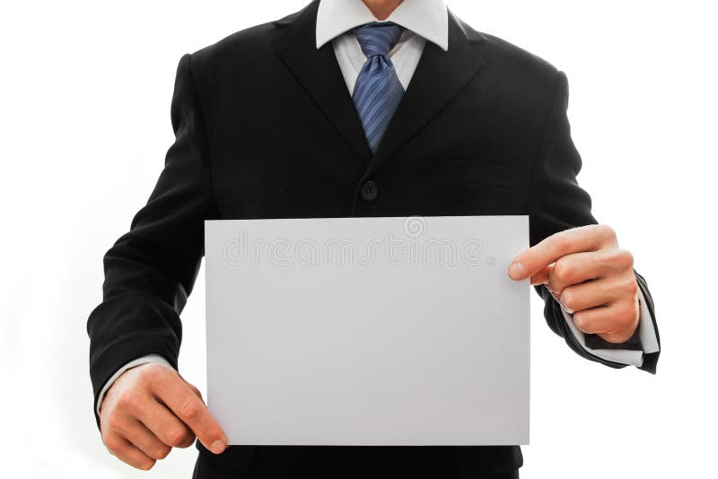 Man Advertising on a White Background Stock Image - Image of empty ...