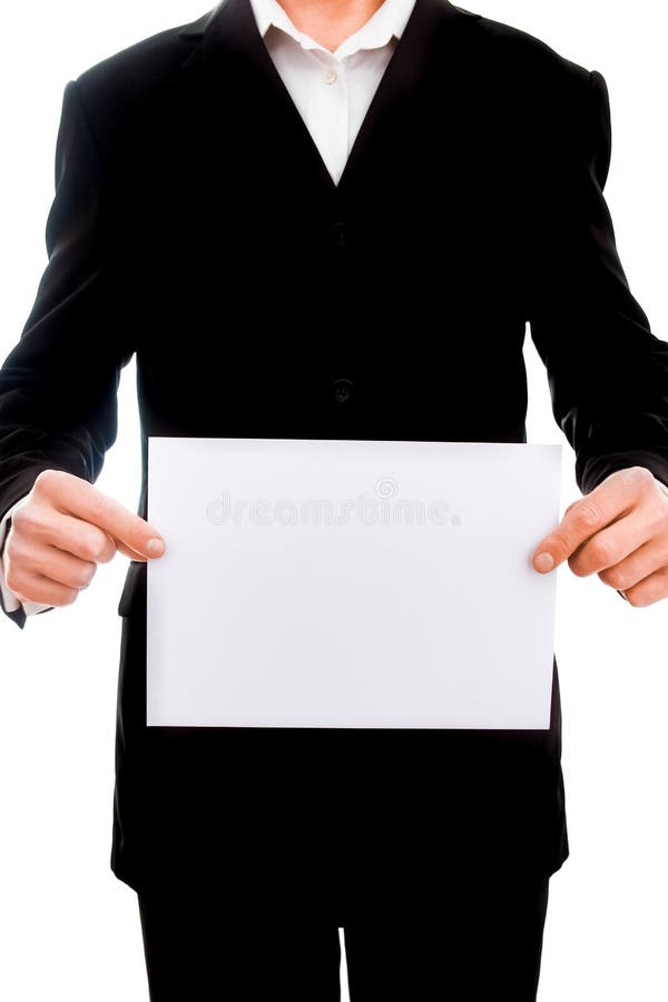 Man Advertising on a White Background Stock Image - Image of holding ...